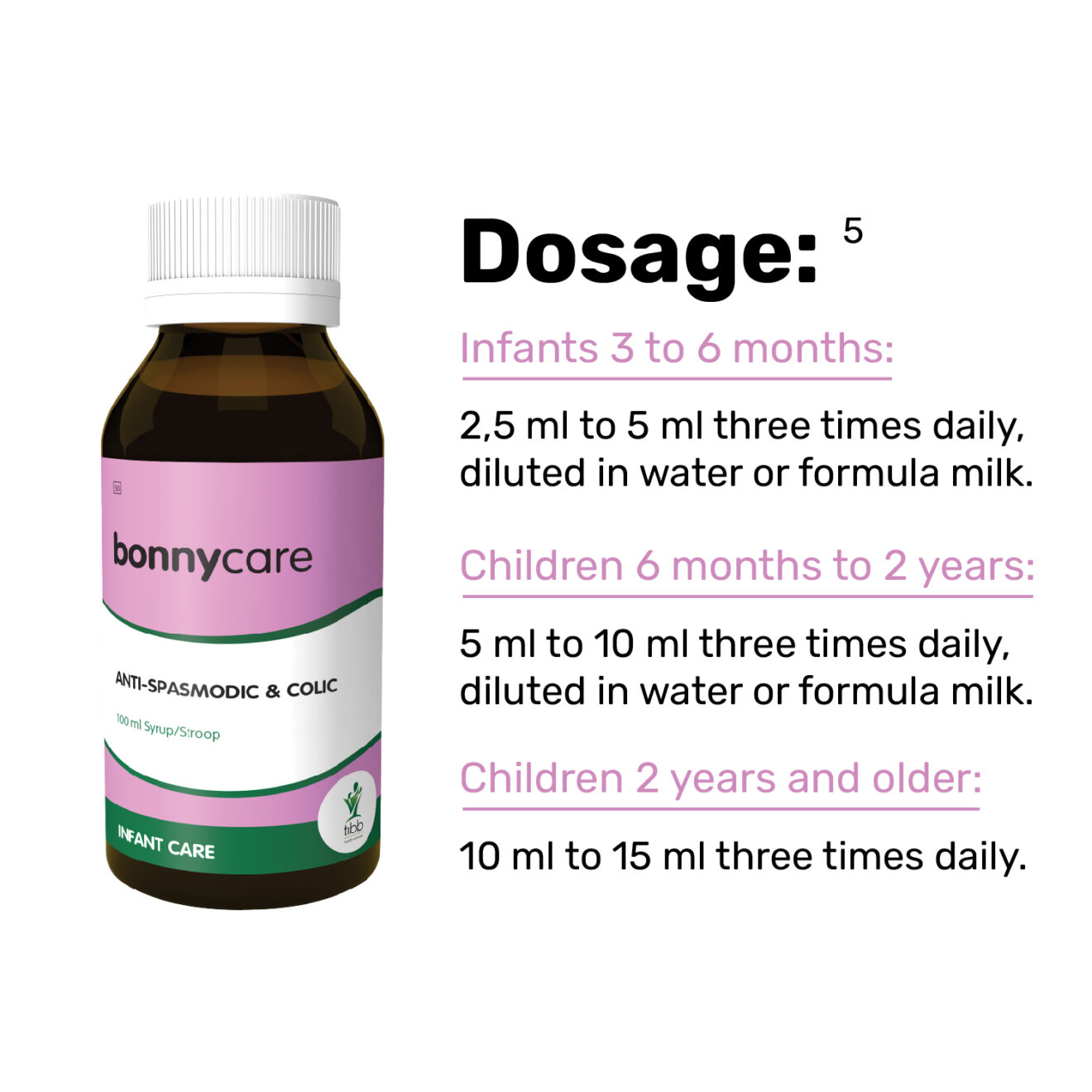 Tibb Bonnycare Baby Anti-Spasmodic & Colic Syrup 100ml - MUMbox